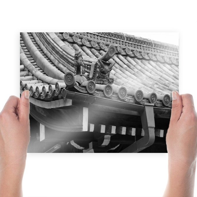 Asian Roof Building Poster 24x18 inch