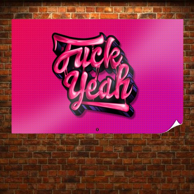 Yeah Pink Poster 36x24 inch