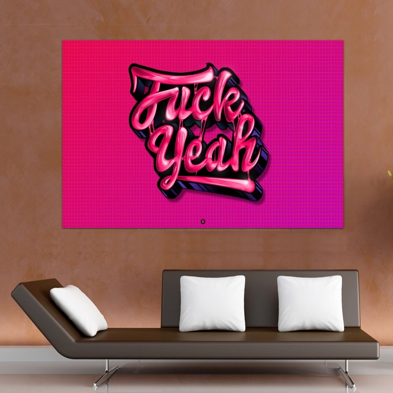 Yeah Pink Poster 36x24 inch