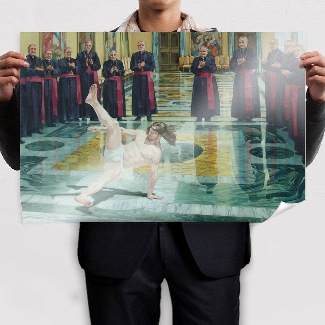 Jesus Break Dance Priests Poster 36x24 inch
