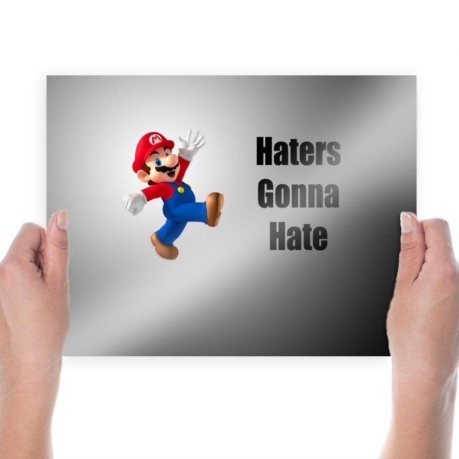 Haters Gonna Hate Mario Poster 24x18 inch