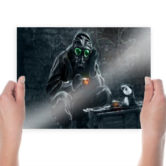 Romantically Apocalyptic Drawing Tea Party Gas Mask The Pilot ...