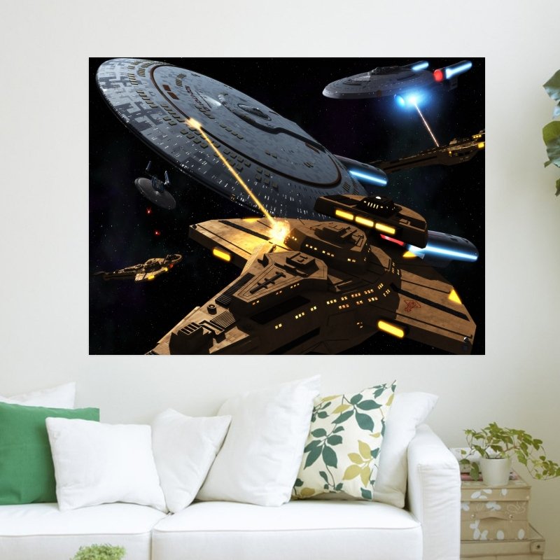Star Trek Starship Enterprise Spaceship Battle Laser Poster 24x18 inch