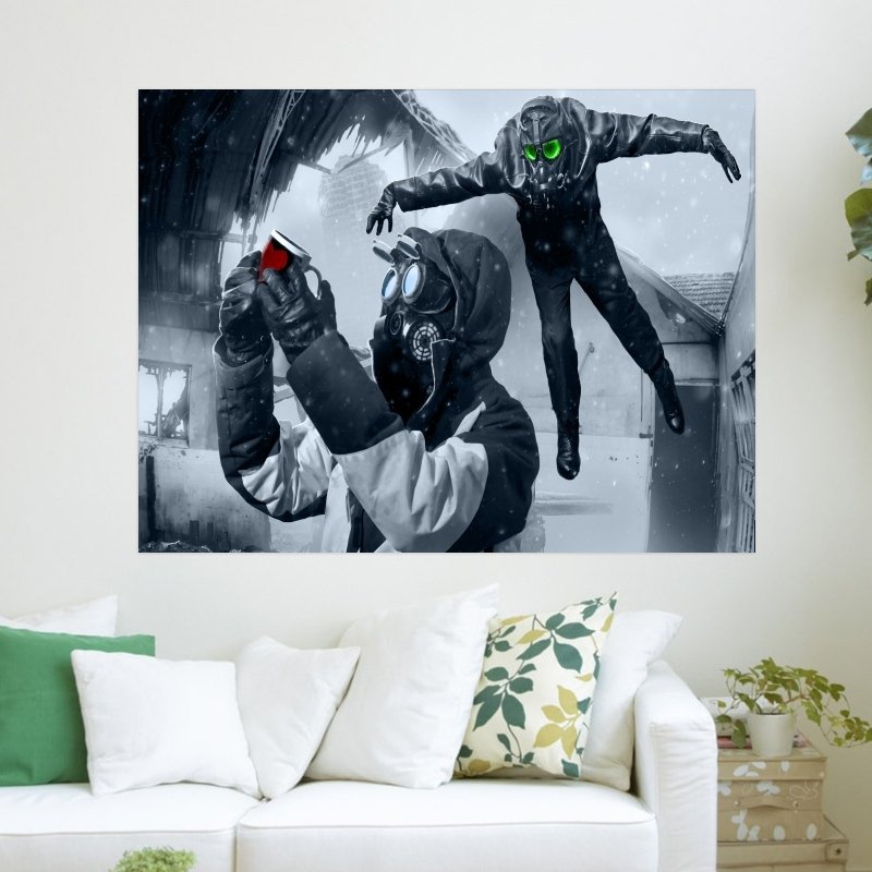 Romantically Apocalyptic Zee Captain Gas Mask Snow Winter Jump Poster ...