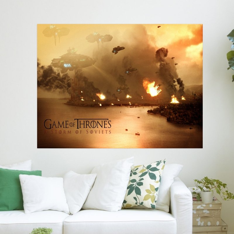 Game Of Thrones Explosion Spaceships Poster 24x18 inch
