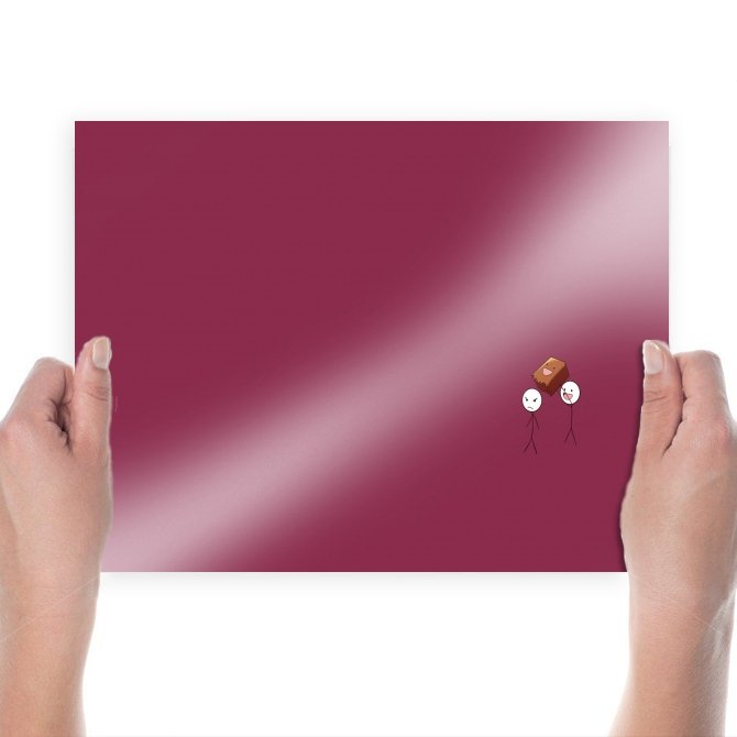 Paper Bag Minimal Purple Angry Poster 24x18 inch