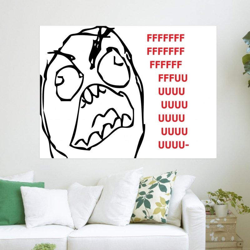 Rage Guy Meme Poster 24x18 inch