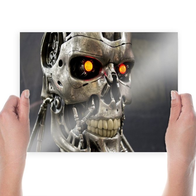 Terminator Robot Cyborg Skull Machine Poster 24x18 inch