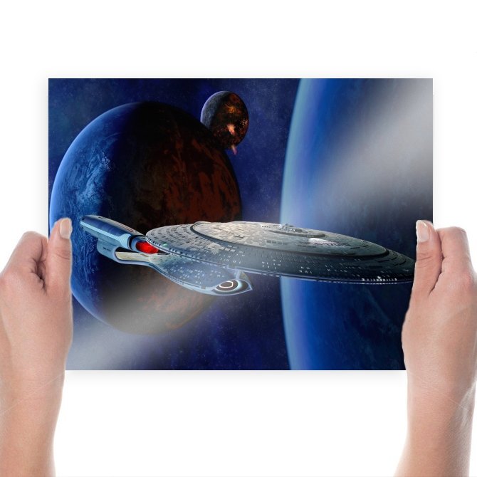 Star Trek Enterprise Spaceship Starship Planets Poster 24x18 inch