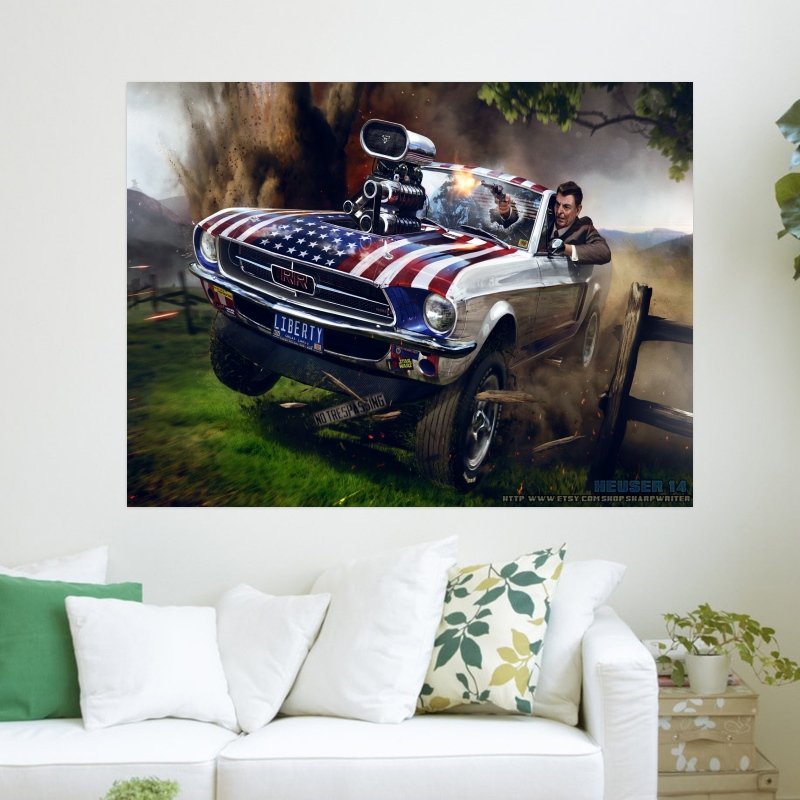 Ronald Reagan President Ford Mustang Classic Car Classic Supercharger ...