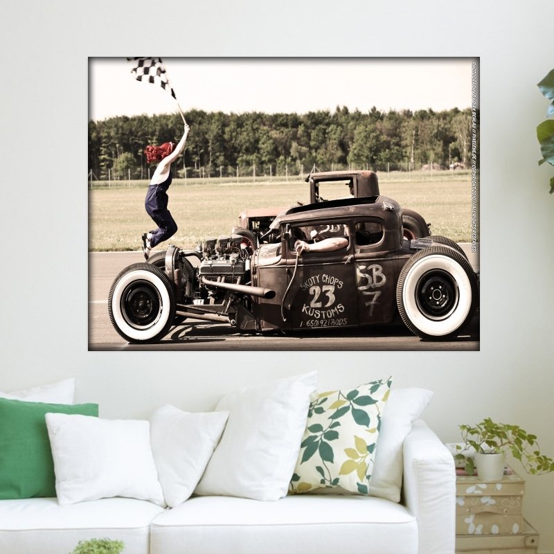 Hot Rod Rat Rod Drag Race Jump Classic Cars Classic Tv Movie Art Poster ...