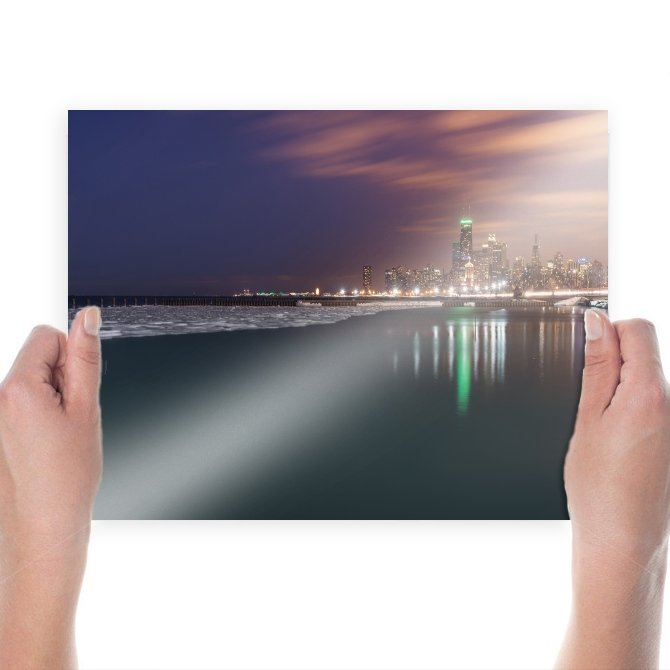 Chicago Ocean Buildings Skyscrapers Lights Tv Movie Art Poster 24x18 inch