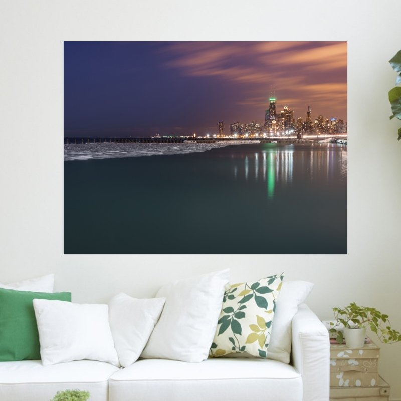 Chicago Ocean Buildings Skyscrapers Lights Tv Movie Art Poster 24x18 inch