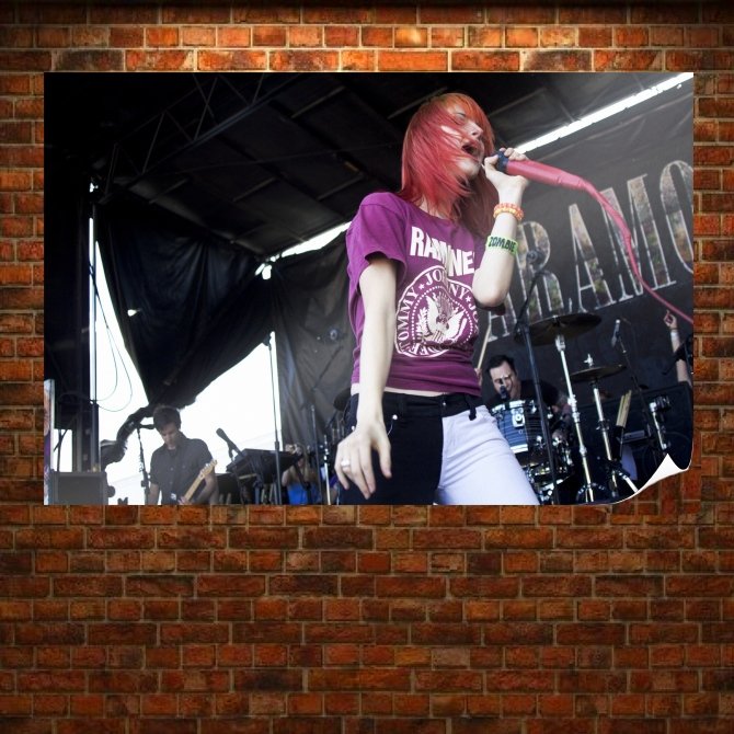 Hayley Williams Paramore Singer Concert Microphone Redhead Tv Movie Art ...