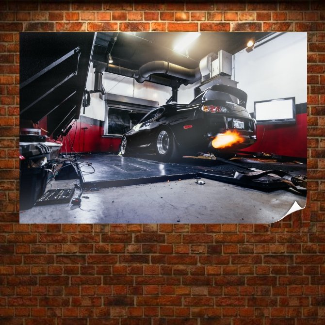 Toyota Supra Dyno Backfire Flame Tv Movie Art Poster 36x24 inch
