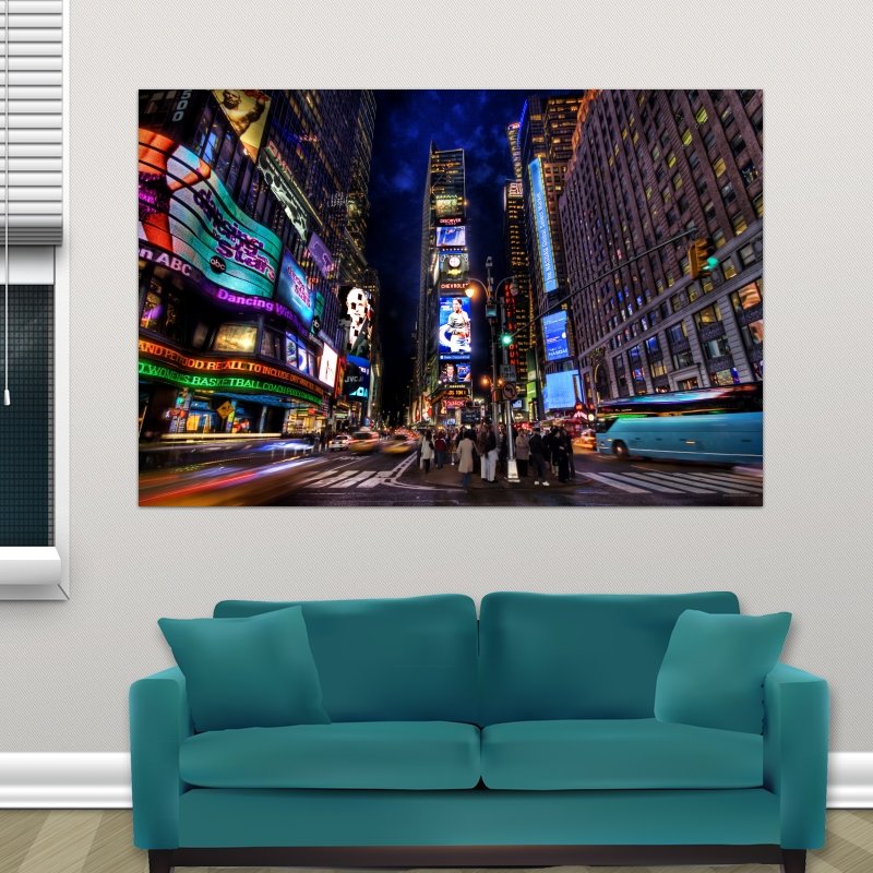 Hdr New York Times Square Tv Movie Art Poster 36x24 inch