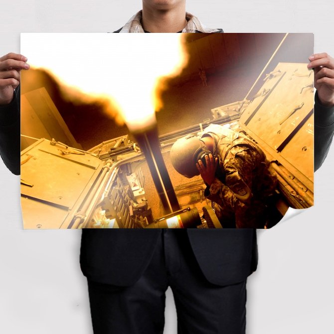 Mortar Blast Explosion Tv Movie Art Poster 36x24 inch