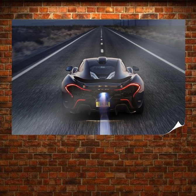 Mclaren P1 Road Backfire Flame Tv Movie Art Poster 36x24 inch