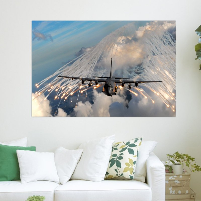 Lockheed Ac 130 Art Poster Print 36x24 inch