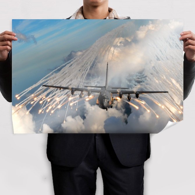 Lockheed Ac 130 Art Poster Print 36x24 inch