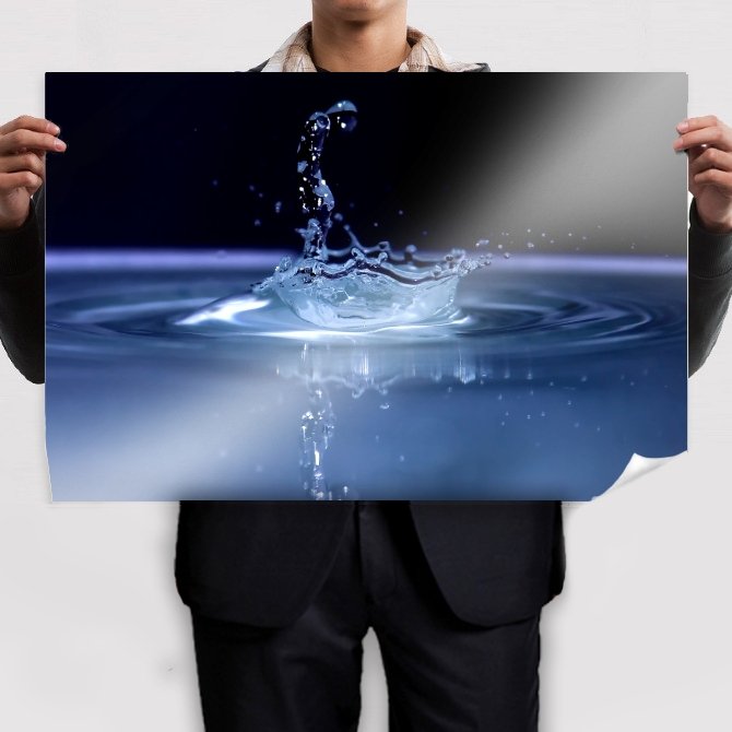 Water Splash Photography Art Poster Print 36x24 inch