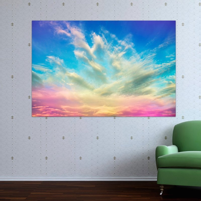 Colorful Clouds Art Poster Print 36x24 inch