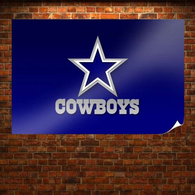 Dallas Cowboys Blue Star Art Poster Print 36x24 inch