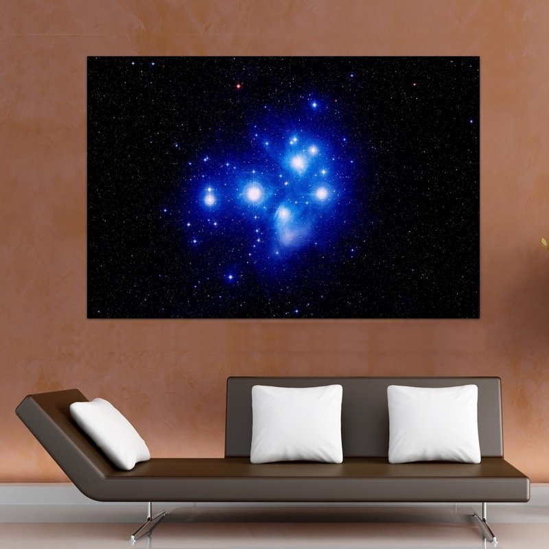 Pleiades Star Cluster Art Poster Print 36x24 inch