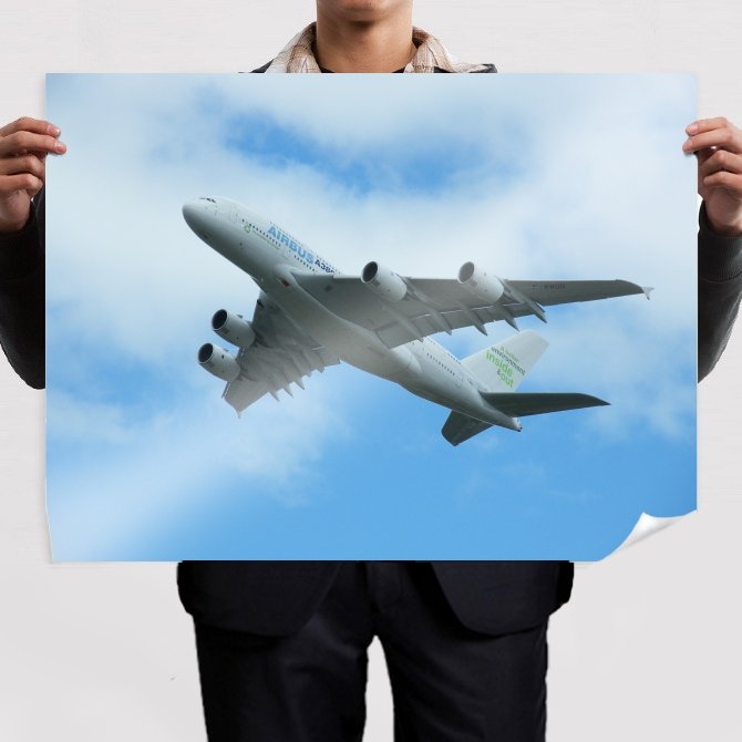 Airbus A380 Art Poster Print 32x24 inch
