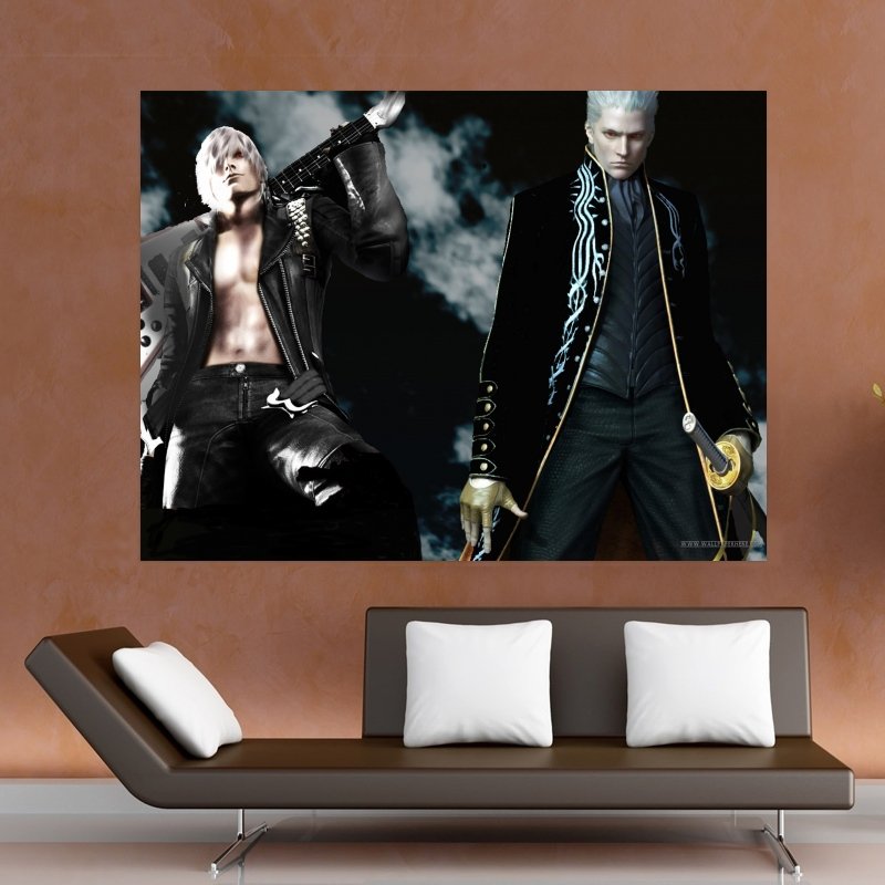Dante And Vergil Game Art Poster Print 32x24 inch