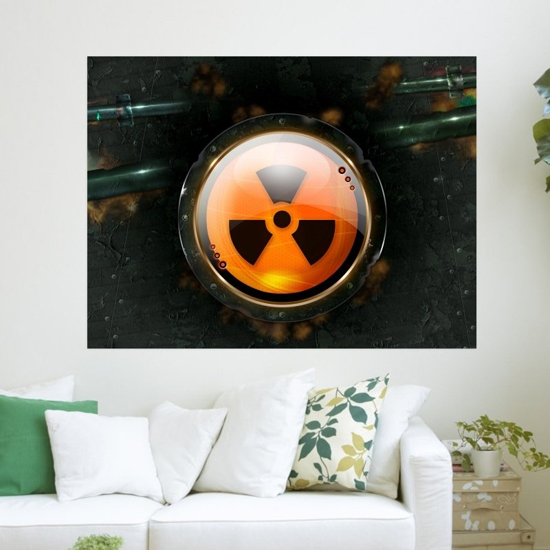 Radioactivity Warning Danger Art Poster Print 24x18 inch