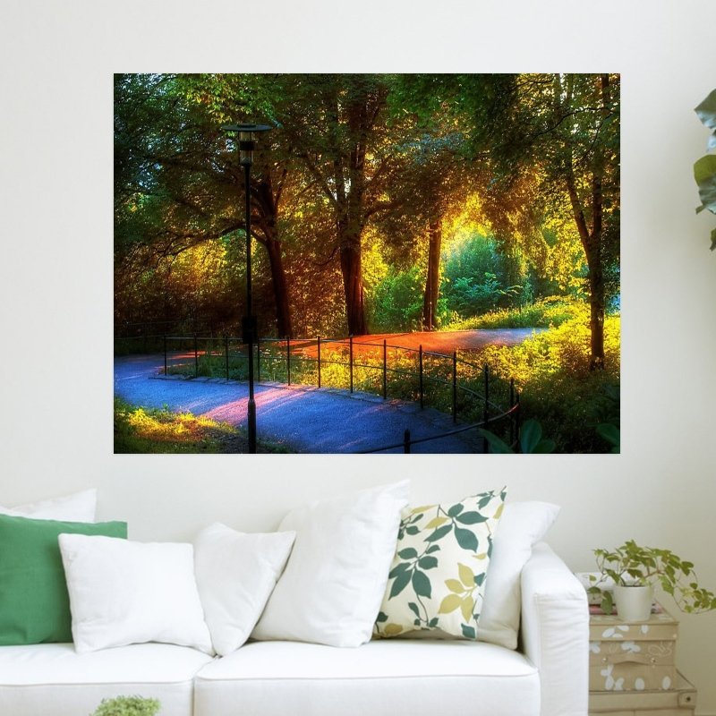 Colorful Park Art Poster Print 24x18 inch