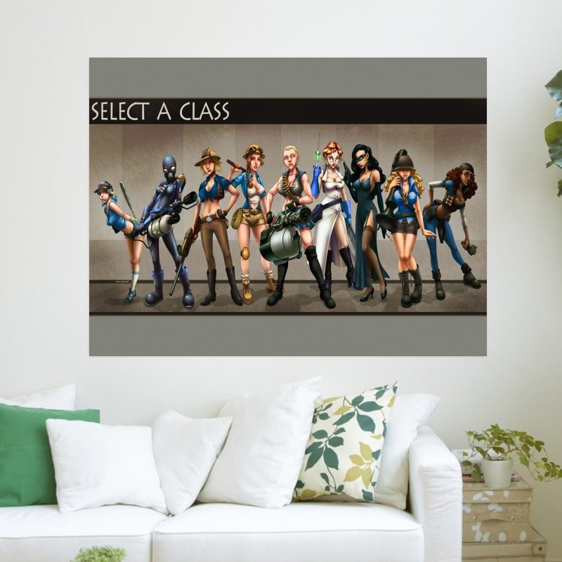 Team Fortress 2 Girls Art Poster Print 24x18 inch