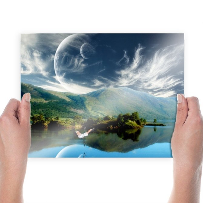 The Lake Art Poster Print 24x18 inch