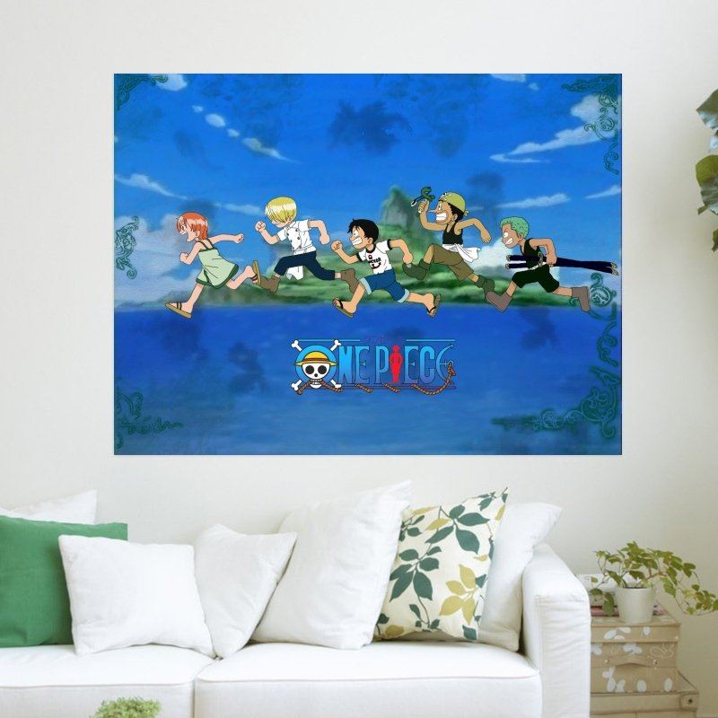 One Piece Running Art Poster Print 24x18 inch