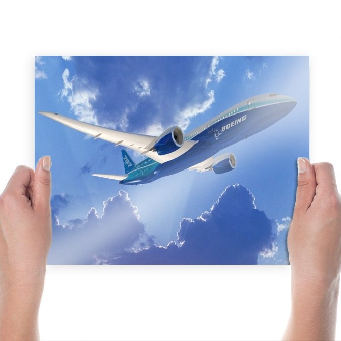 Boeing 787 Dreamliner Art Poster Print 24x18 inch