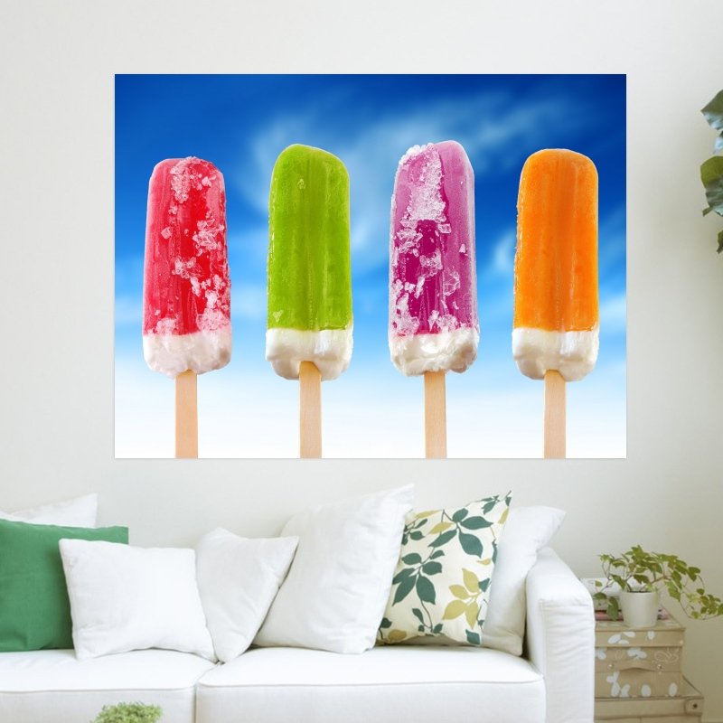 Colorful Ice Cream Art Poster Print 24x18 inch