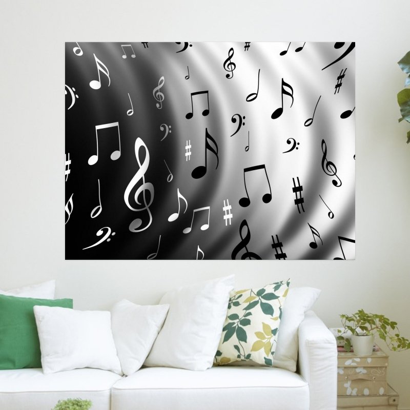 Music Notes Art Poster Print 24x18 inch
