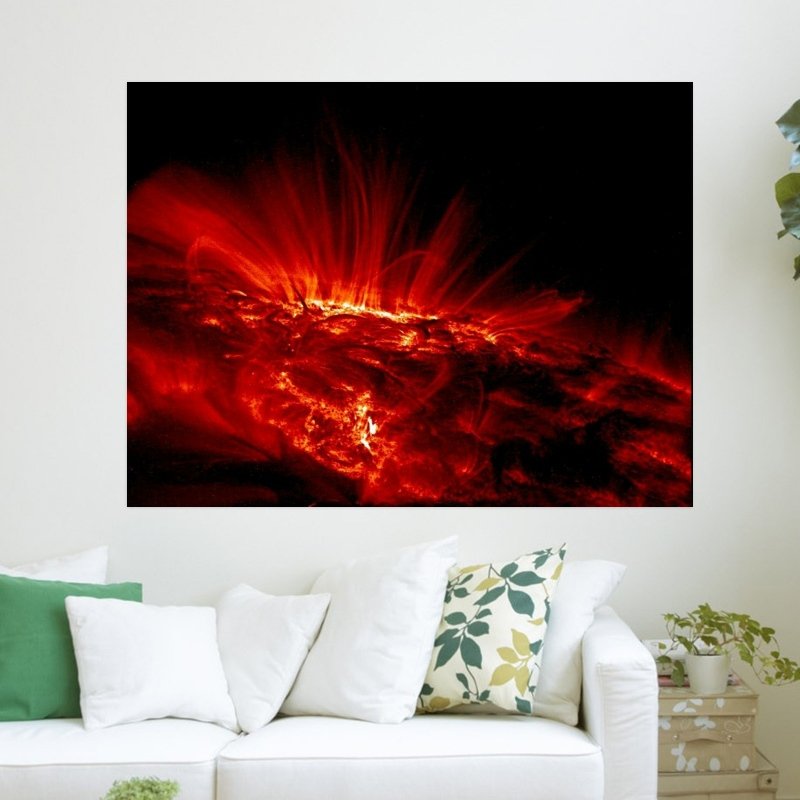 The Suns Solar Flares Nasa Art Poster Print 24x18 inch