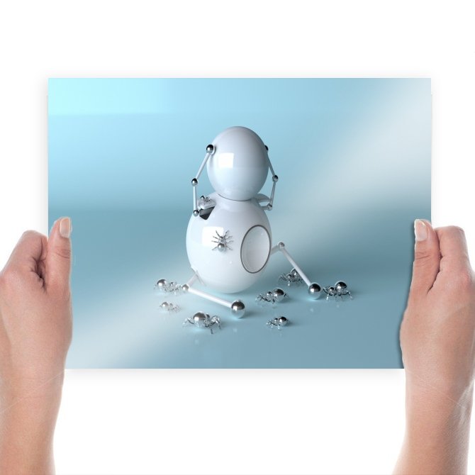 3d Messed Up Robot Art Poster Print 24x18 inch