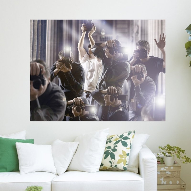 Flashing Lights And Paparazzi Art Poster Print 24x18 inch