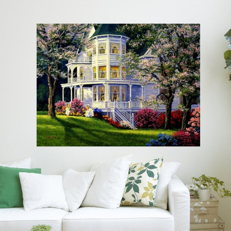 Victorian Spring Art Poster Print 24x18 inch