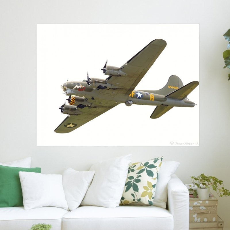 Boeing B17 Flying Fortress Art Poster Print 24x18 inch