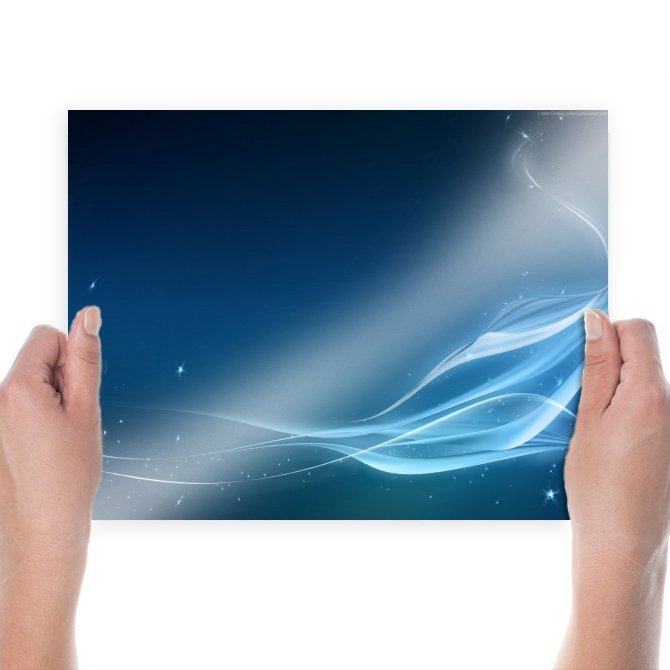 Abstract Blue Color Art Poster Print 24x18 inch