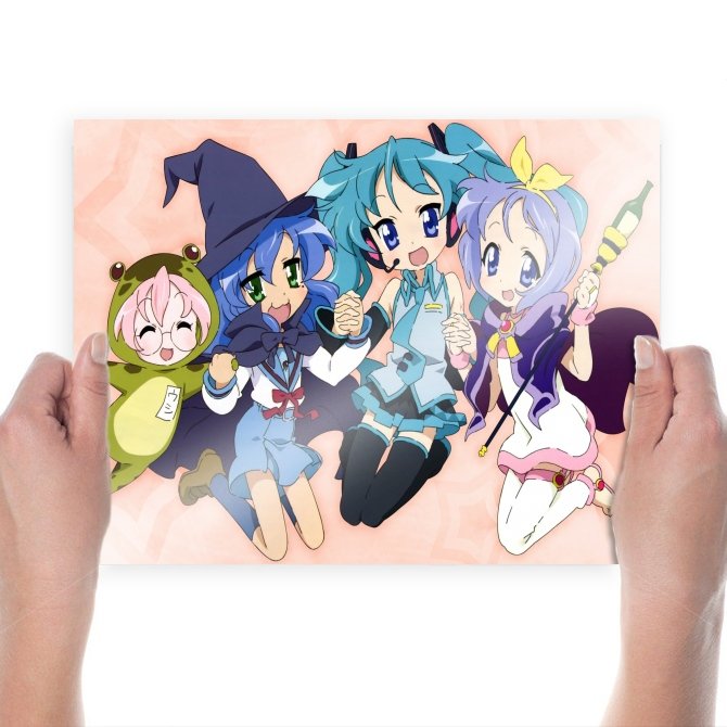 Miku And Lucky Star Art Poster Print 24x18 inch