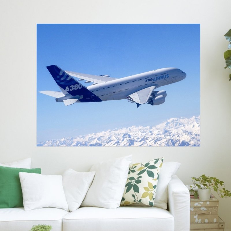 Airbus A380 Art Poster Print 24x18 inch
