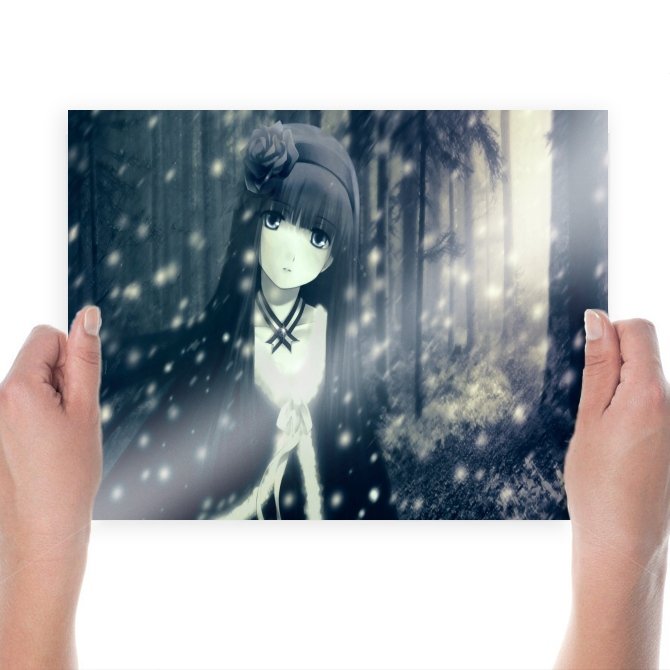 Quiet Anime Girl Art Poster Print 24x18 inch