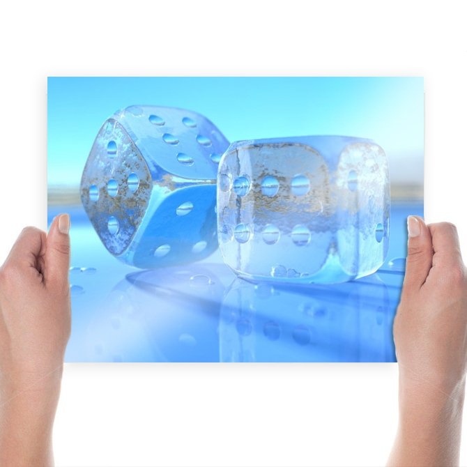 Ice Dice Art Poster Print 24x18 inch