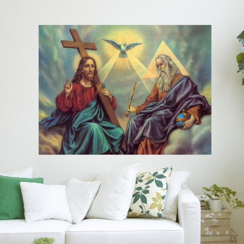 Blessed Trinity One God Art Poster Print 24x18 inch