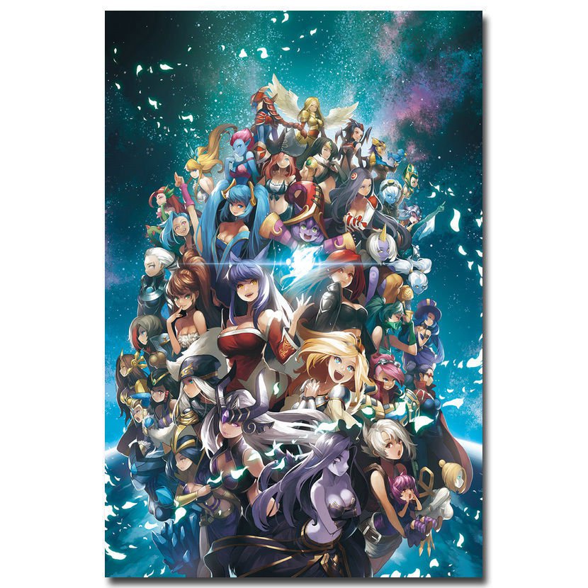 League Of Legends All Heroes LOL Game Poster Print 32x24